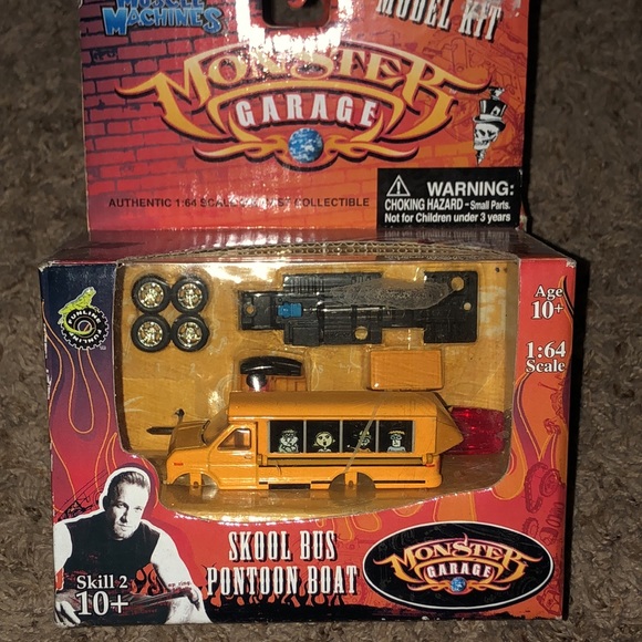 Toys | Monster Garage Skool Bus Pontoon Boat Diecast Model Kit | Poshmark